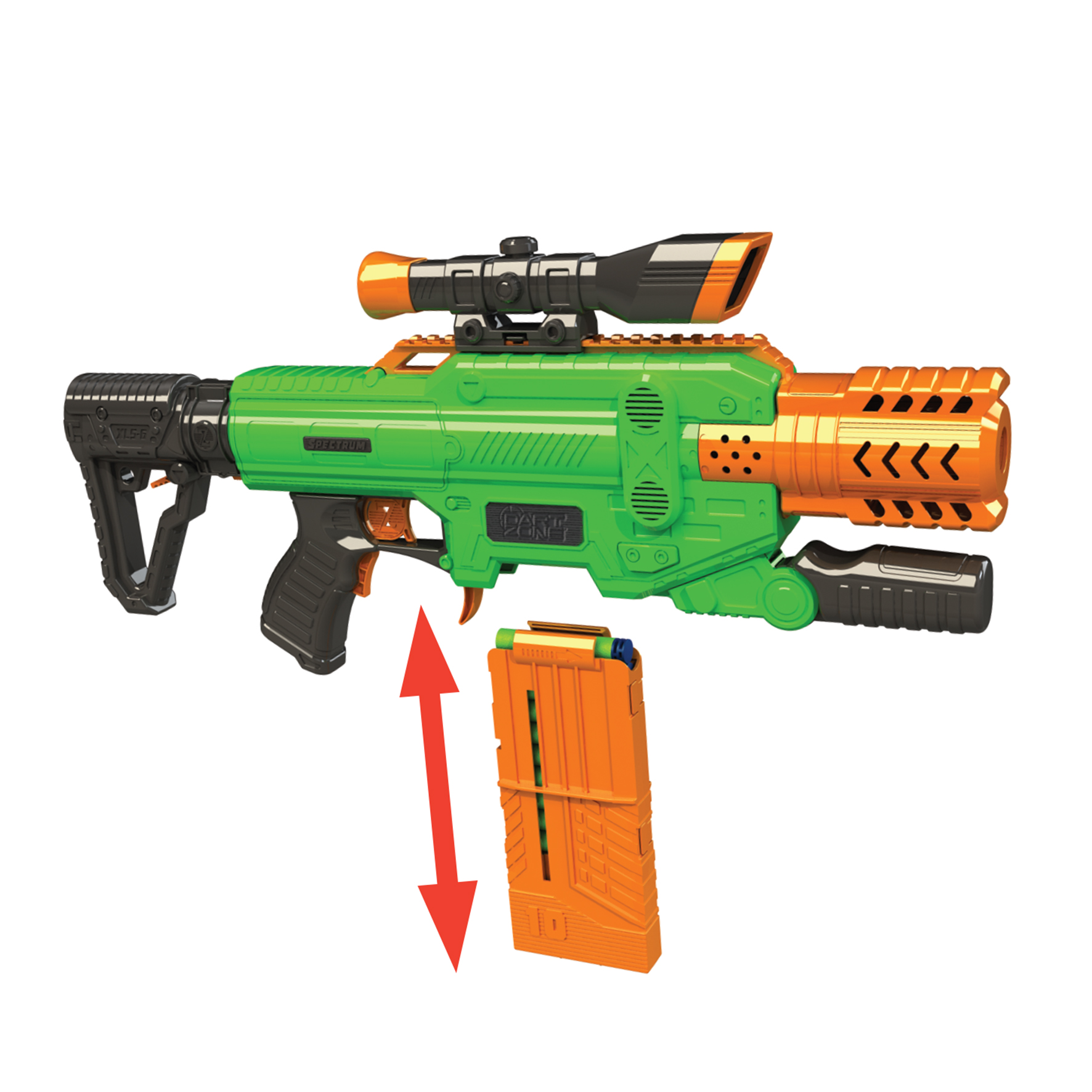 DART ZONE® ปืนของเล่น สเปคตรัม Spectrum Motorized Clip-Fed Blaster ปืน ...