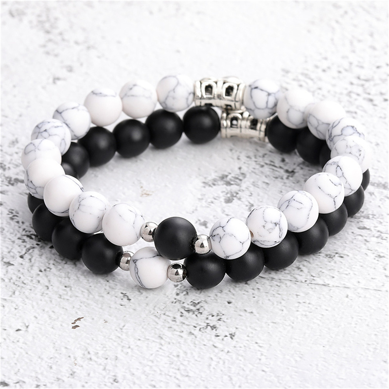 2021 Fashion 2pcs/set Natural Stone Beads Yoga Bracelet For Lovers ...