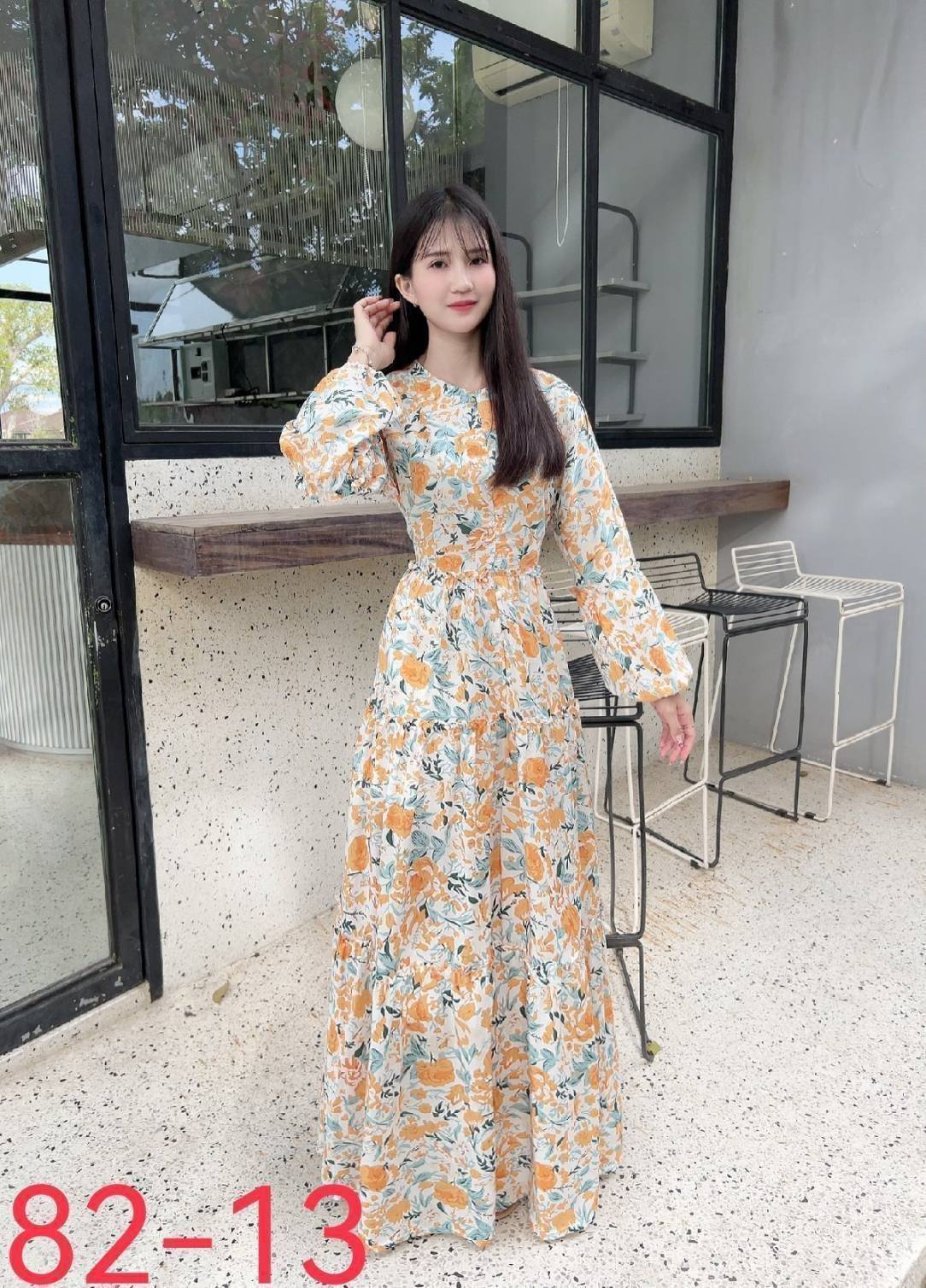 "82-13# ชุดเดรสElizabeth Dressผ้าชีฟองเนื้อทราย???? พิมพ์ ลายดอกไม้สุดน่ารัก????" - wawaxini ...