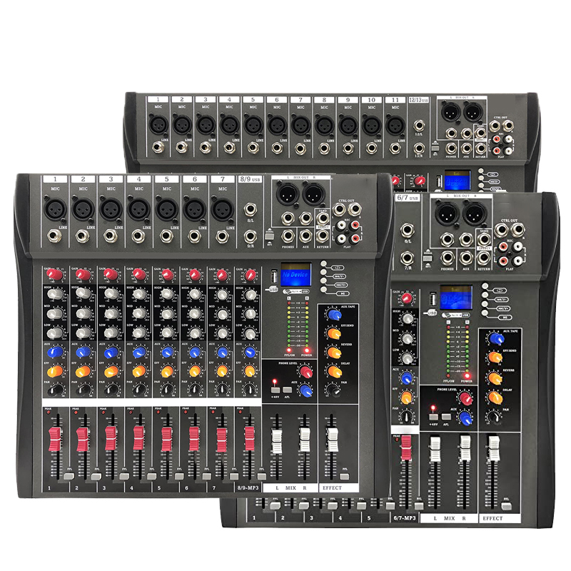 Audio Mixer 12 Channel Interface With USB/Bluetooth EQ-3 Band PFL+AFL ...