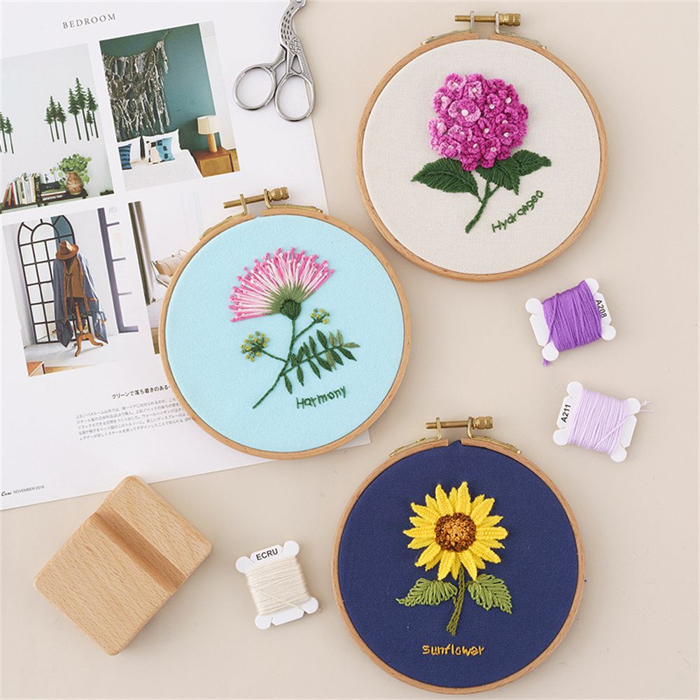 Handmade Sewing accessories Beginner Embroidery Kit Needle Thread Cross ...