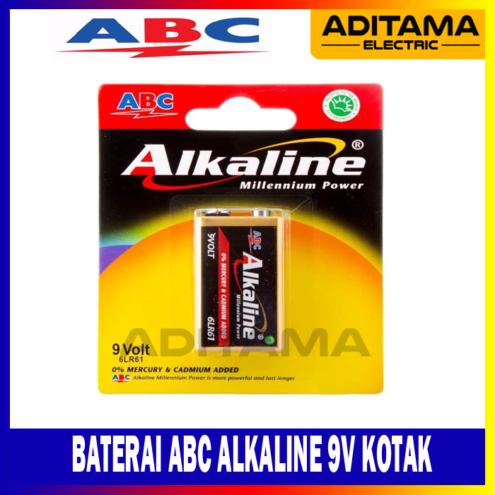 BATERAI ABC ALKALINE 9V/ BATERAI KOTAK ABC ALKALINE 9V/ ALKALINE 9V ...