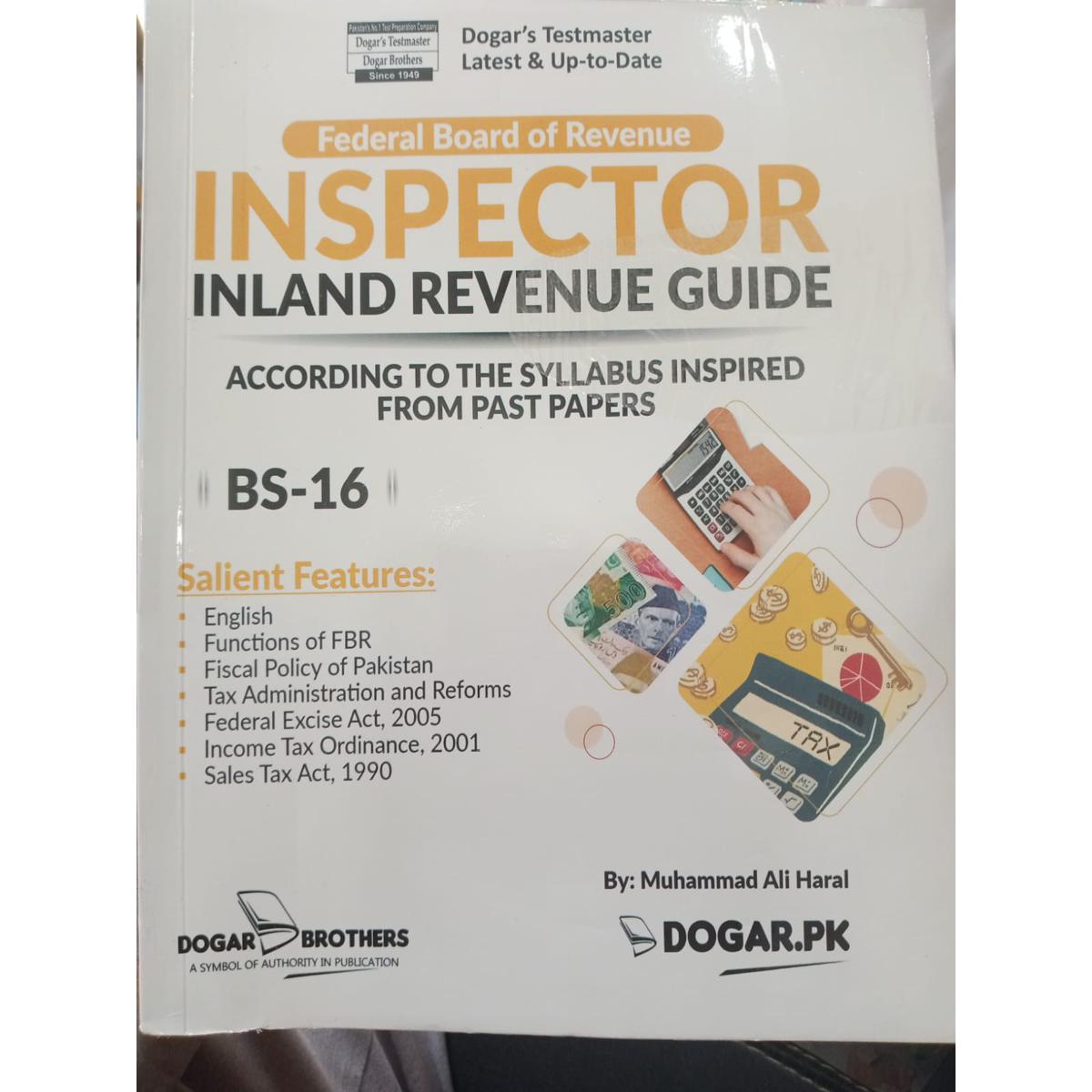 FEDERAL BOARD OF REVENUE INSPECTOR INLAND REVENUE GUIDE | Daraz.pk
