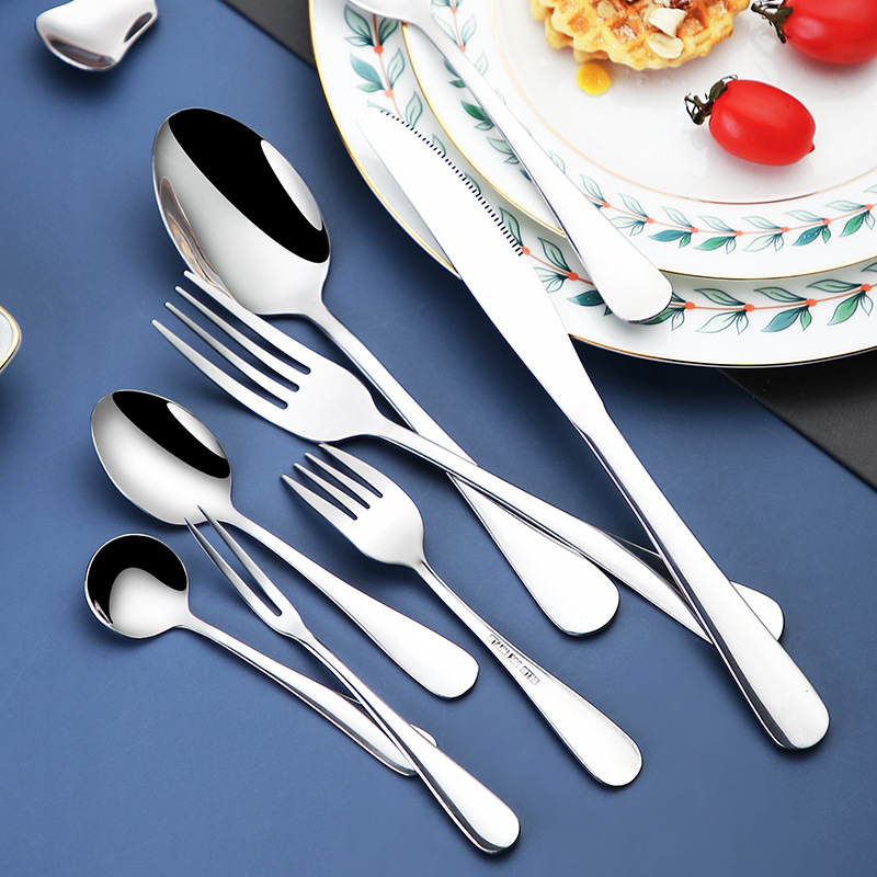 Western Dinnerware Stainless Steel Mirror Silverware Set Tableware ...