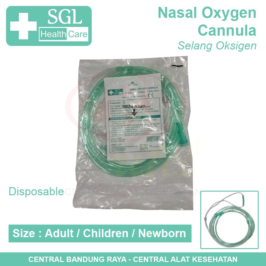 SGL Nasal Oxygen Cannula | Selang Oksigen Kanul Dewasa / Anak / Bayi ...