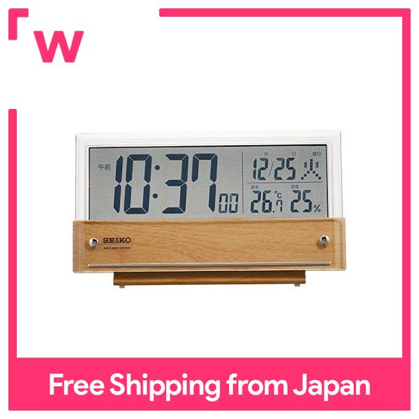 Seiko clock table clock radio digital calendar temperature and humidity ...
