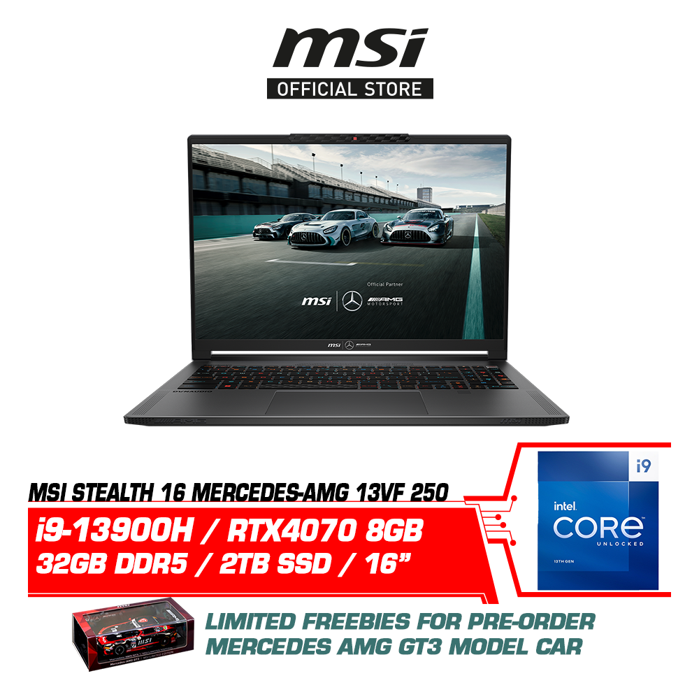 MSI Stealth 16 Mercedes-AMG Motorsport A13VG 250 (16" UHD+ OLED | Intel ...