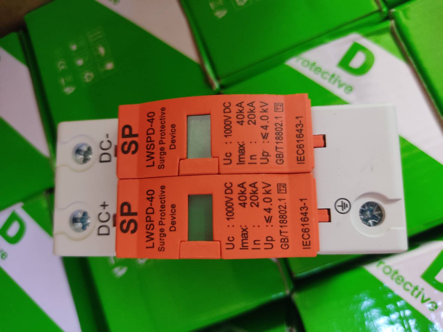 กันฟ้าผ่าDCSPD 1000VDC/ 500Vdc อุปกรณ์ป้องกันแรงดันกระชาก กันฟ้าผ่า ...