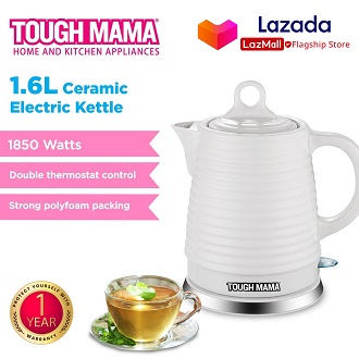 Tough Mama Electric Kettle NTMJK16WH-CRM 1.6L Ceramic Electric Kettle ...