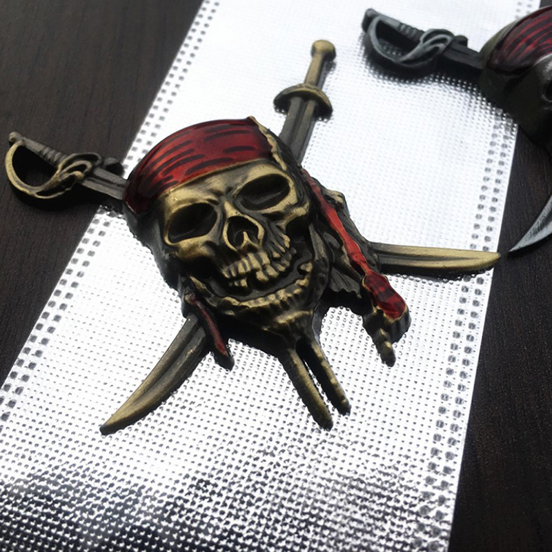 Car Styling 3D Metal Pirate Skull Emblem Badge Stickers Decals Auto ...