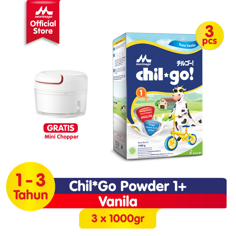 ChilGo Powder 1+ Vanila 1000g x3 Free Mini Chopper | Lazada Indonesia