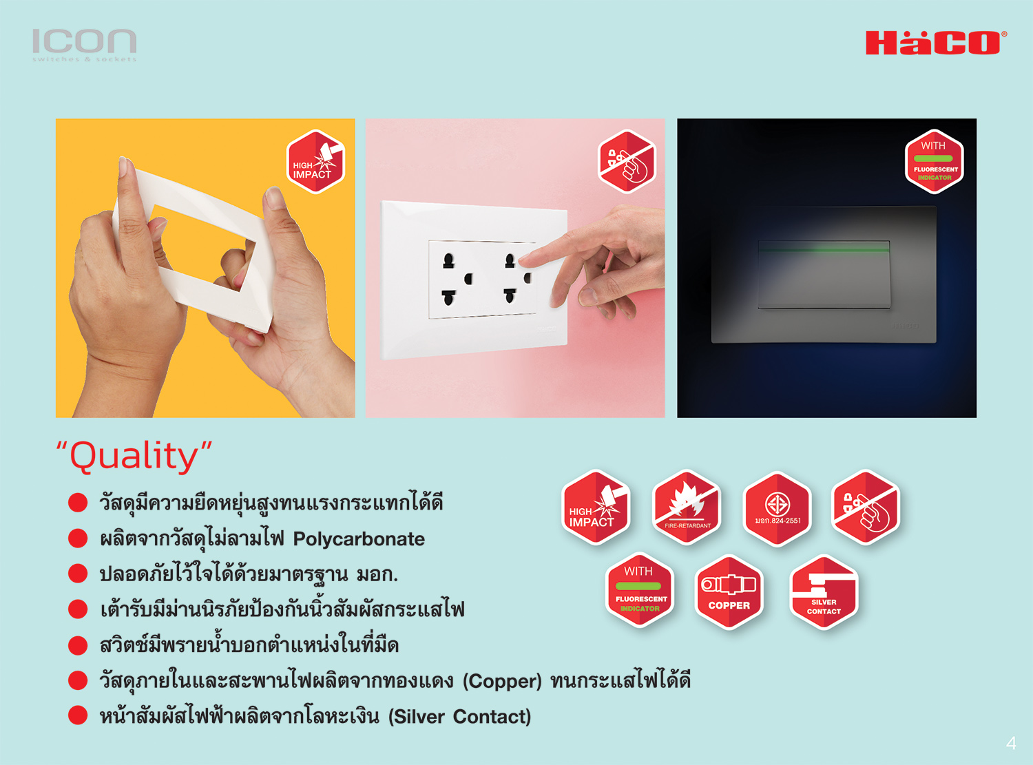 HACO แผงหน้ากาก 3 ช่อง รุ่น IC-F003 - HacoElectric - ThaiPick