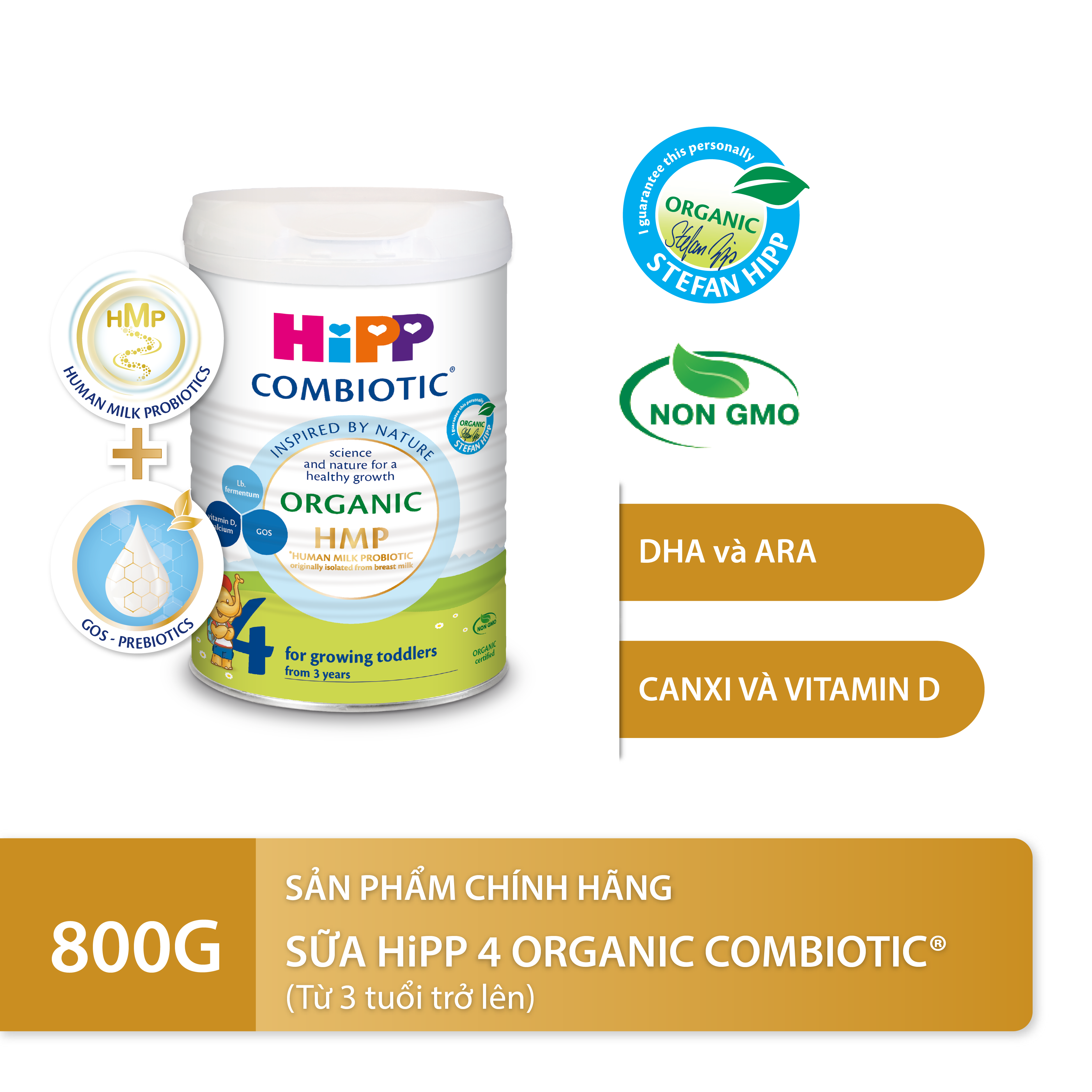 Sữa bột dinh dưỡng công thức HiPP 4 Organic Combiotic 800g dành cho trẻ ...