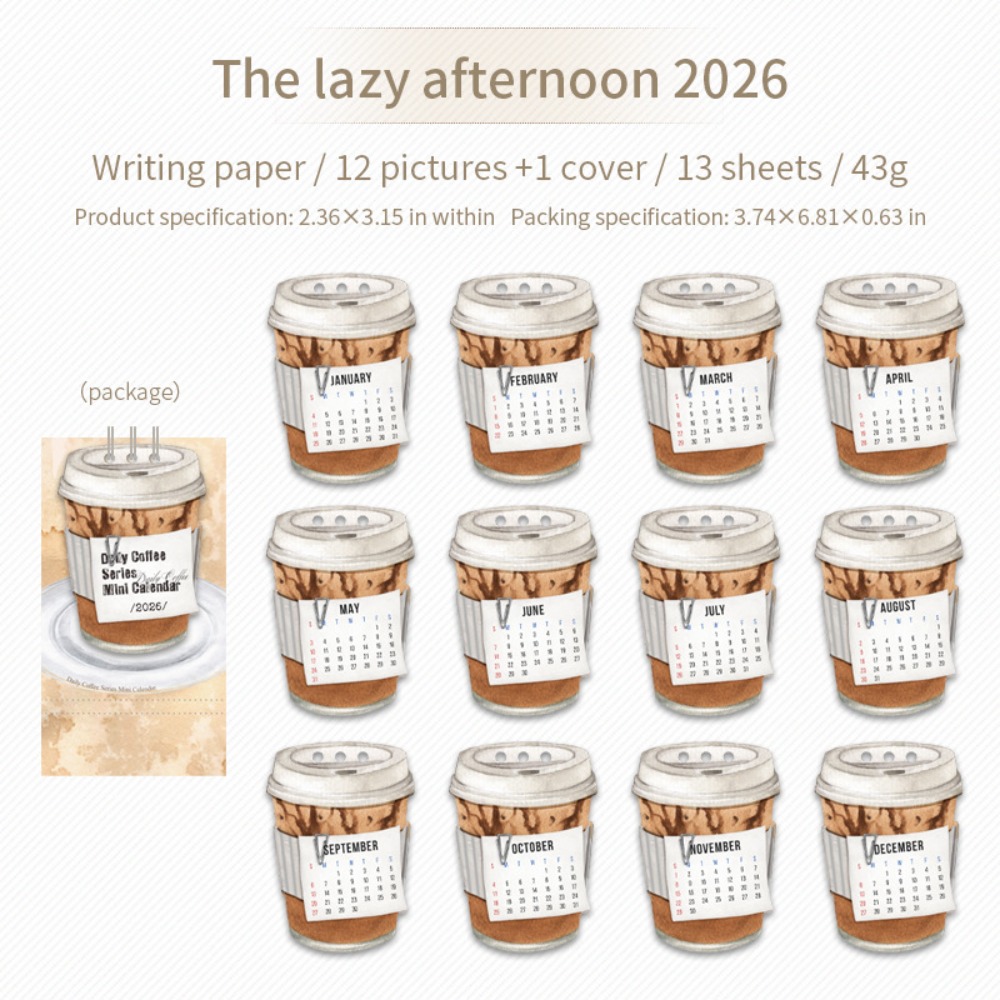 Functional Accessory Small Size 2026 Desk Calendar Aesthetic Design ...