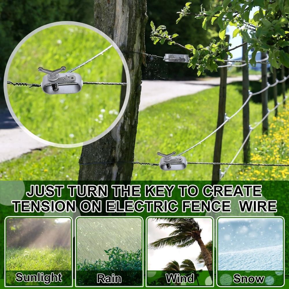New Heavy Duty Wire Tightener Silver Galvanised Electric Fence ...
