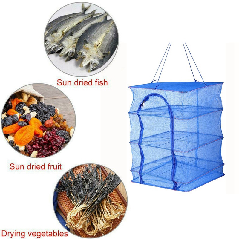 1Pcs Foldable 4 Layers Drying Rack for Vegetable Fish Dishes Mesh ...