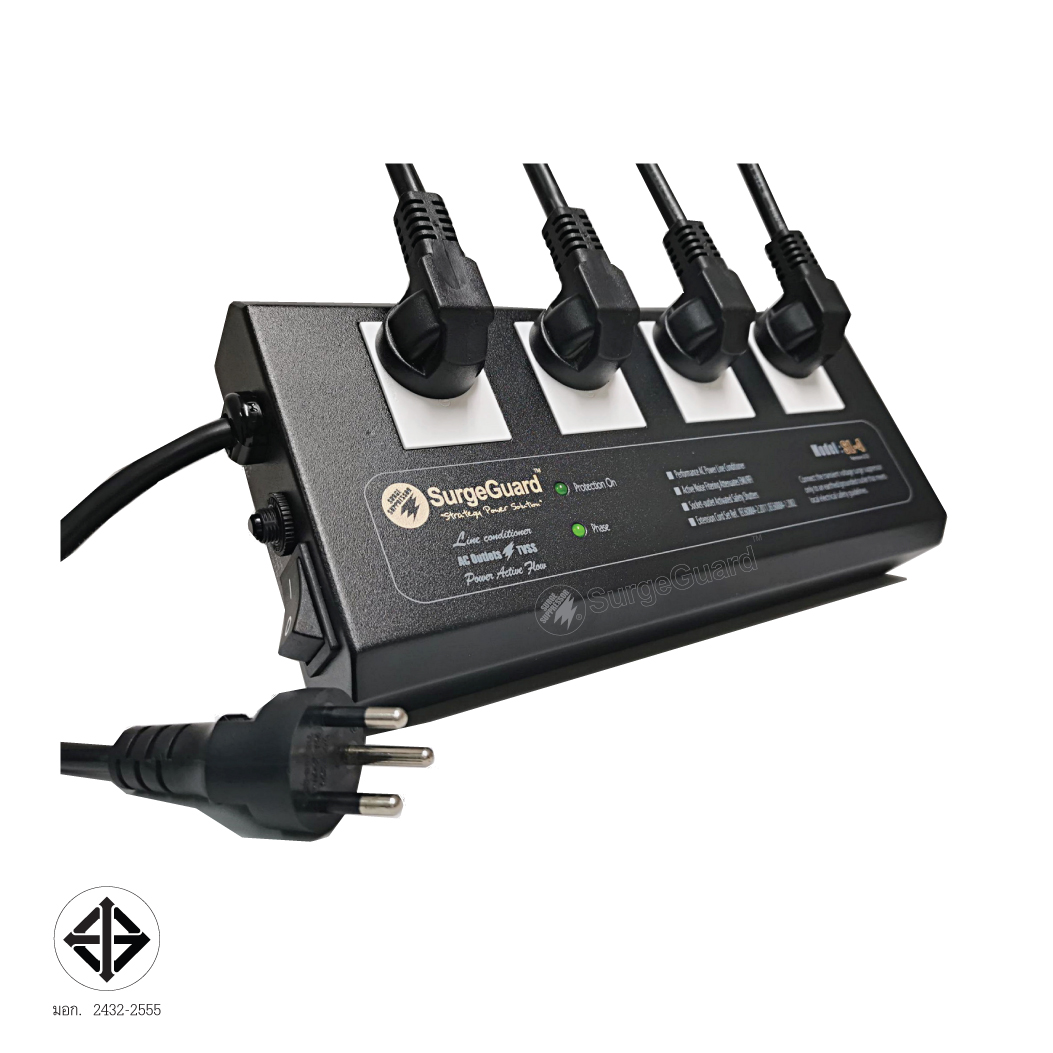 Surgeguard ปลั๊กกรองไฟลดทอนไฟกระชากและสัญญาณรบกวน รุ่น SL-4 (Black ...