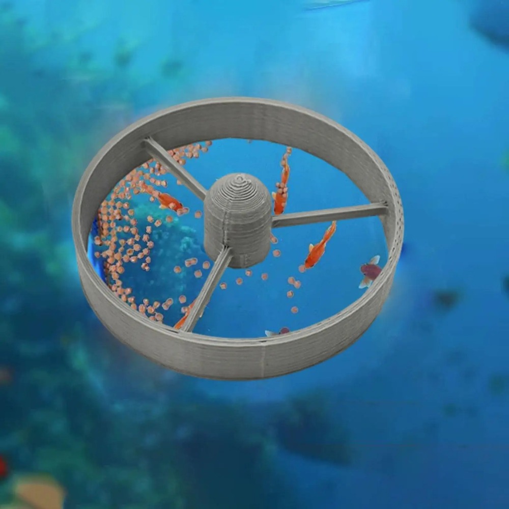 3pcs Round Floating Fish Feeding Ring Gray Plastic Aquarium Food Feeder ...