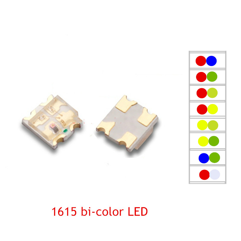 【UrbanNomad】50PCS 0805 SMD LED 1615 bicolor LEDs 2 colors Red+GREEN /R ...