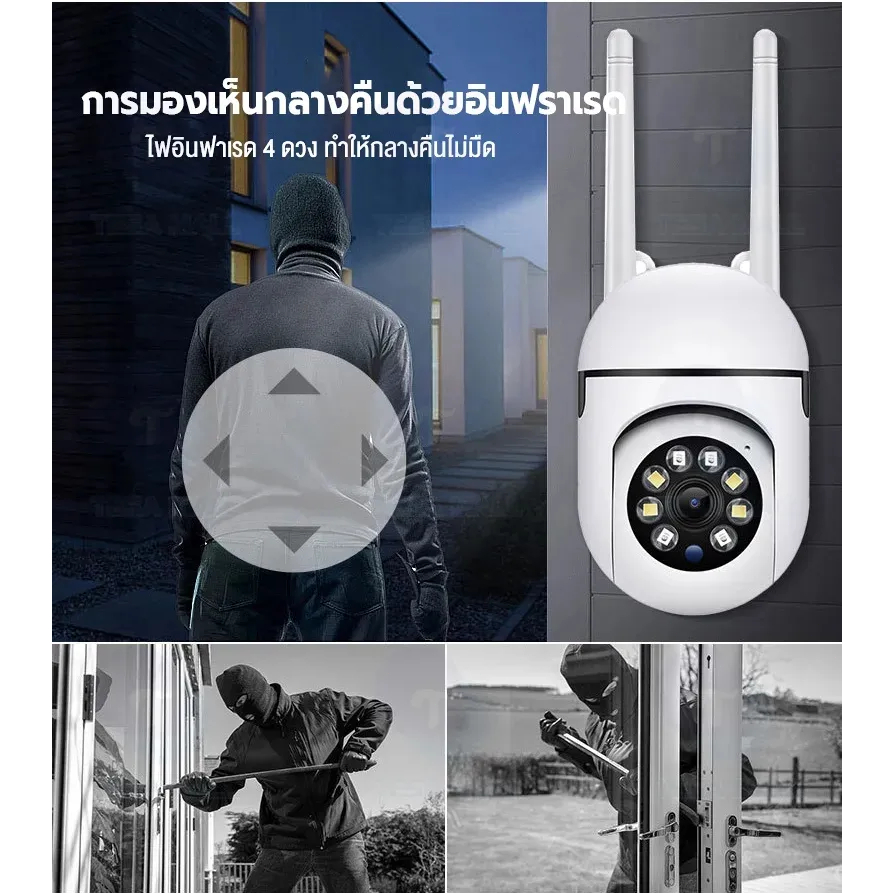 กล้องวงจรปิด V380 Pro รุ่นใหม่ความชัดมากถึง 5 ล้านพิกเซลHD-5MP Wifi Wirless IP camera กล้องรักษา ...