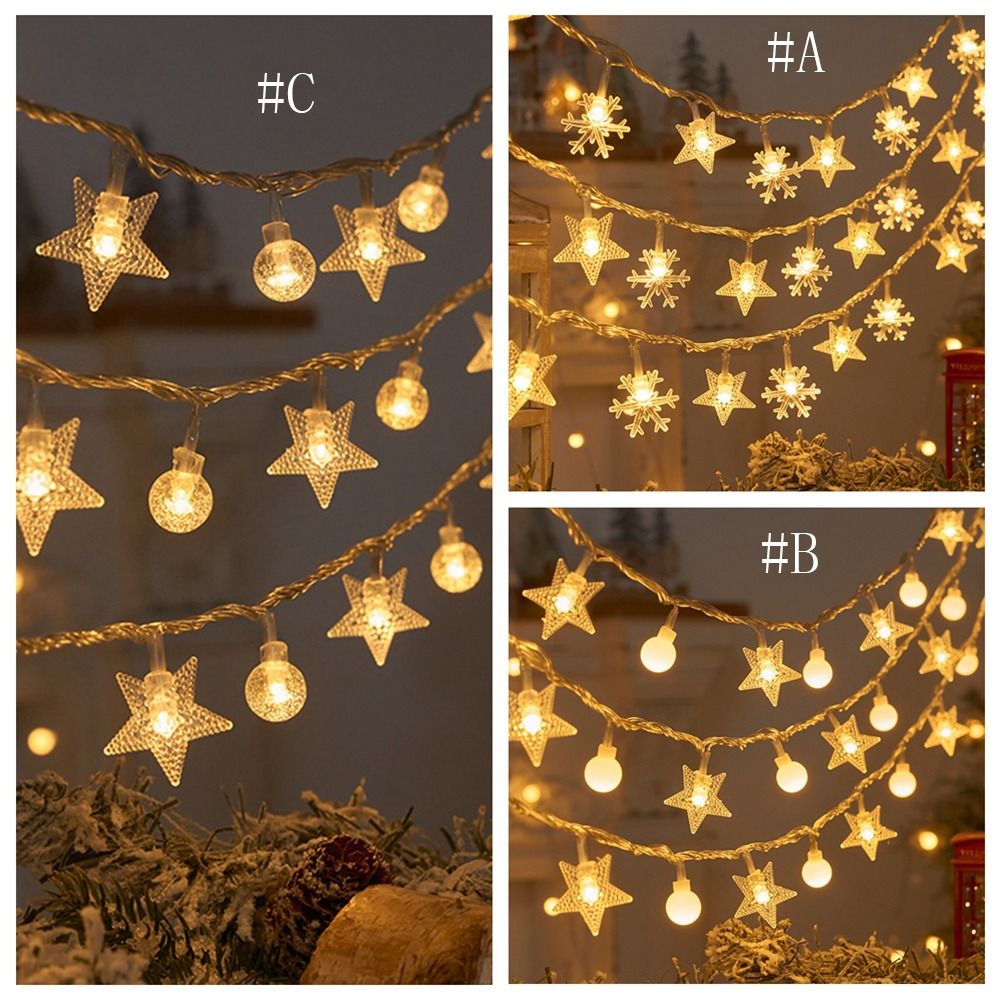 Christmas Tree Decoration LED String Lights Snowflake Light String ...