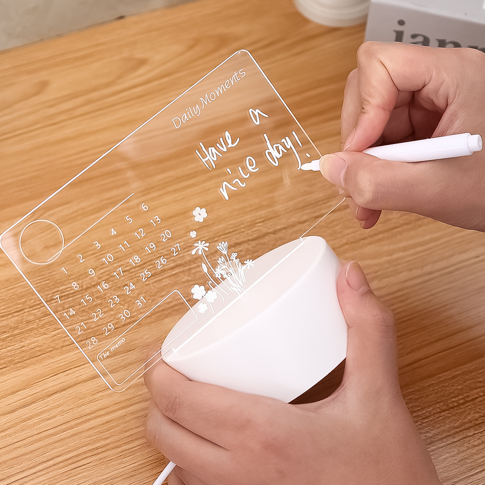 Creative Calendar Notepad Light USB LED Night Lamp Message Board Plan ...