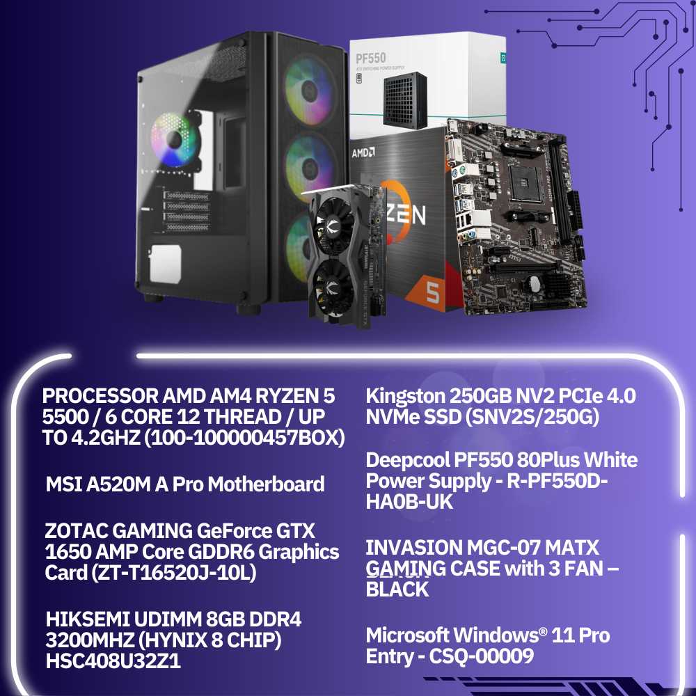 [Pre-order] JOI Gaming PC Build (AMD Ryzen 5 5500/GeForce GTX 1650 ...