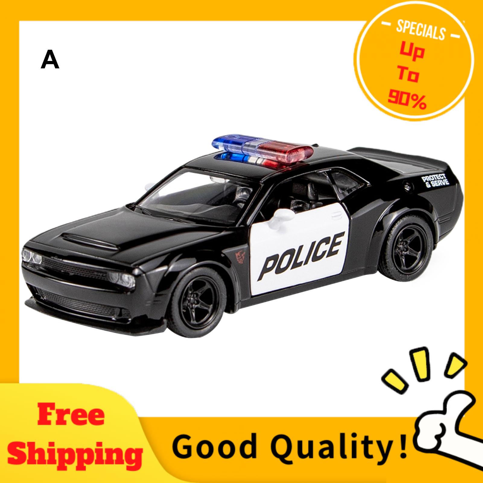 Dece Flor High Simulated Police Car Figurine Openable Doors Pull-back ...