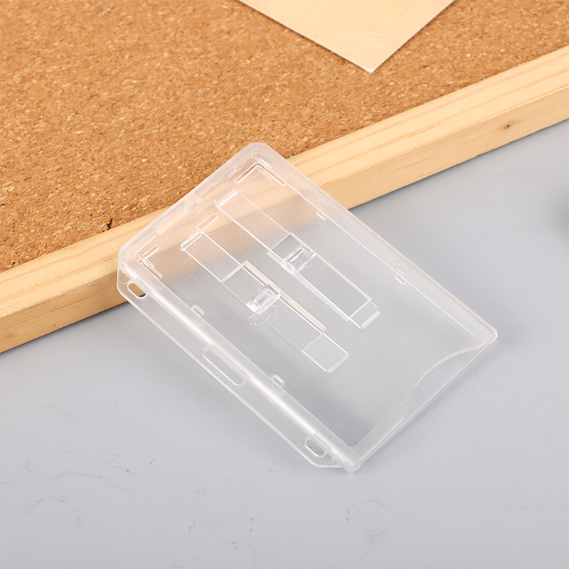 Clear Dual Sliding Card Sleeve Office School ID Credit Card Cover Badge ...