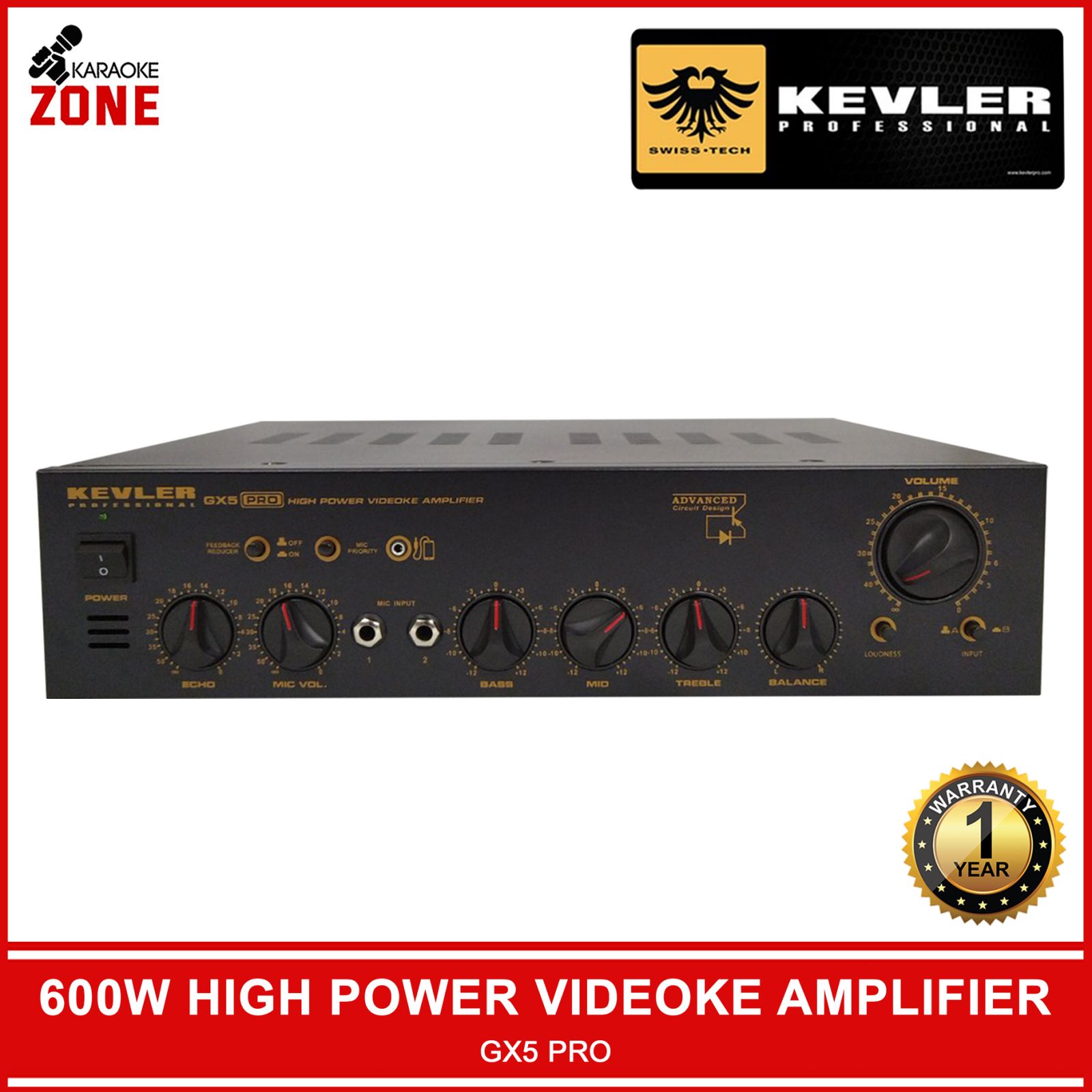 Kevler GX5 Pro / High Power Amplifier 600W x 2 / Kevler Original GX 5 ...