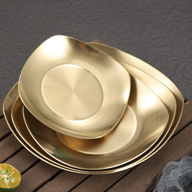 1pc Stainless Steel Dinner Plates Korean Style Seasoning Kimchi ...