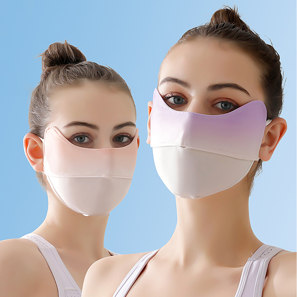 Cycling Ice Silk Face Mask UV Sun Protection Adjustable Breathable ...