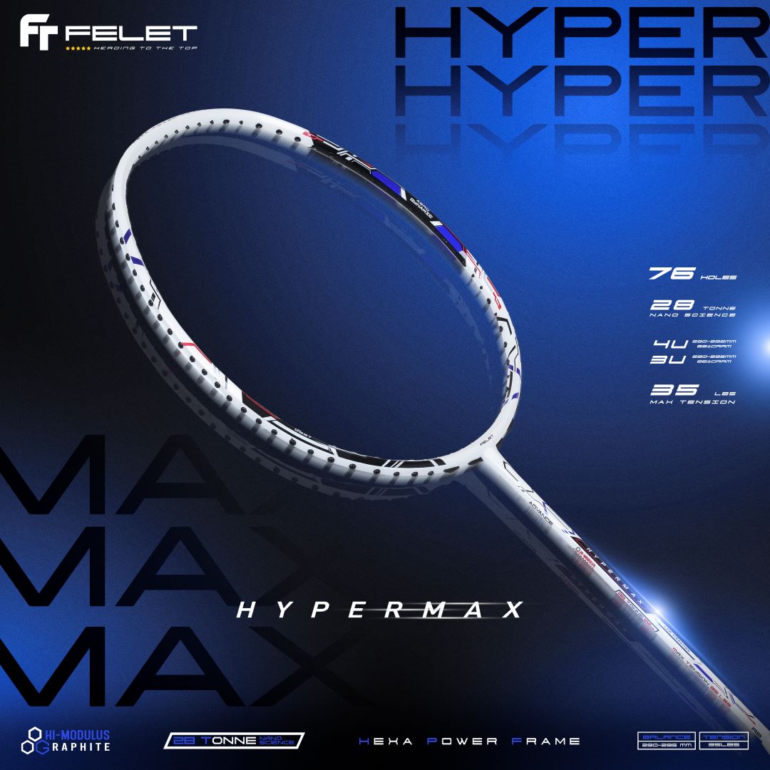FELET HYPERMAX Badminton racket 100% Original Racket | Lazada