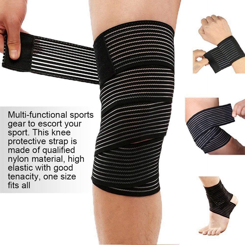 Extra Long Elastic Knee Wrap Compression Bandage Brace Support Elastic ...