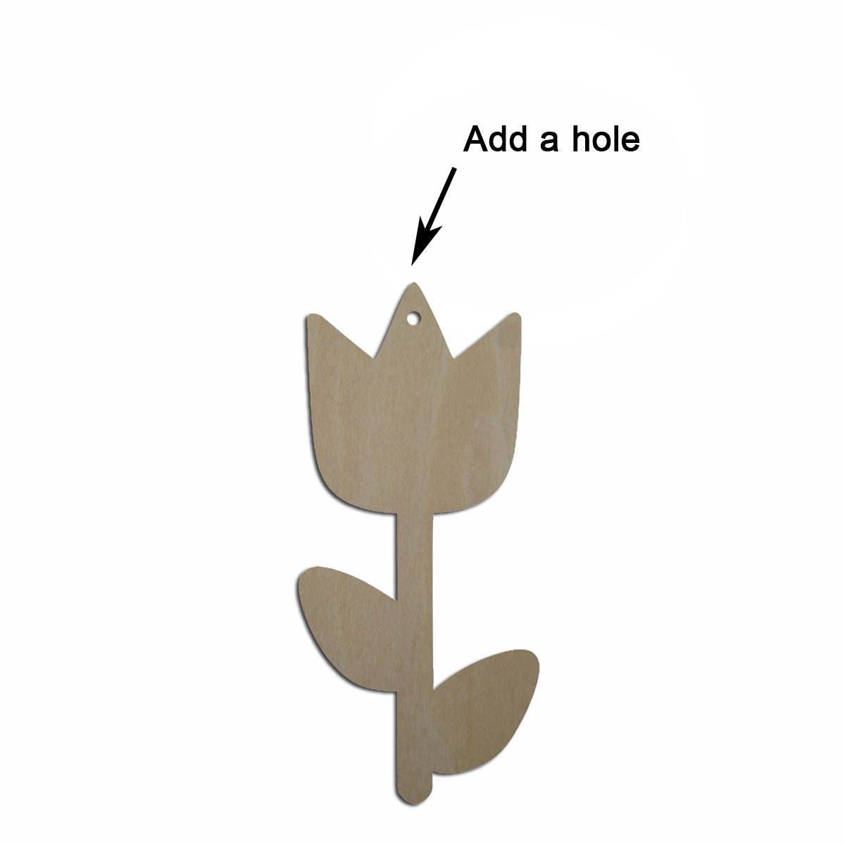 Unfinished Blank Wooden Tulip Artificial Flowers Shape Plywood Cutout ...