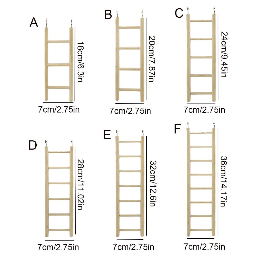 Durable Creative Wooden with Hooks Bird Cage Hanging Birds Ladders ...