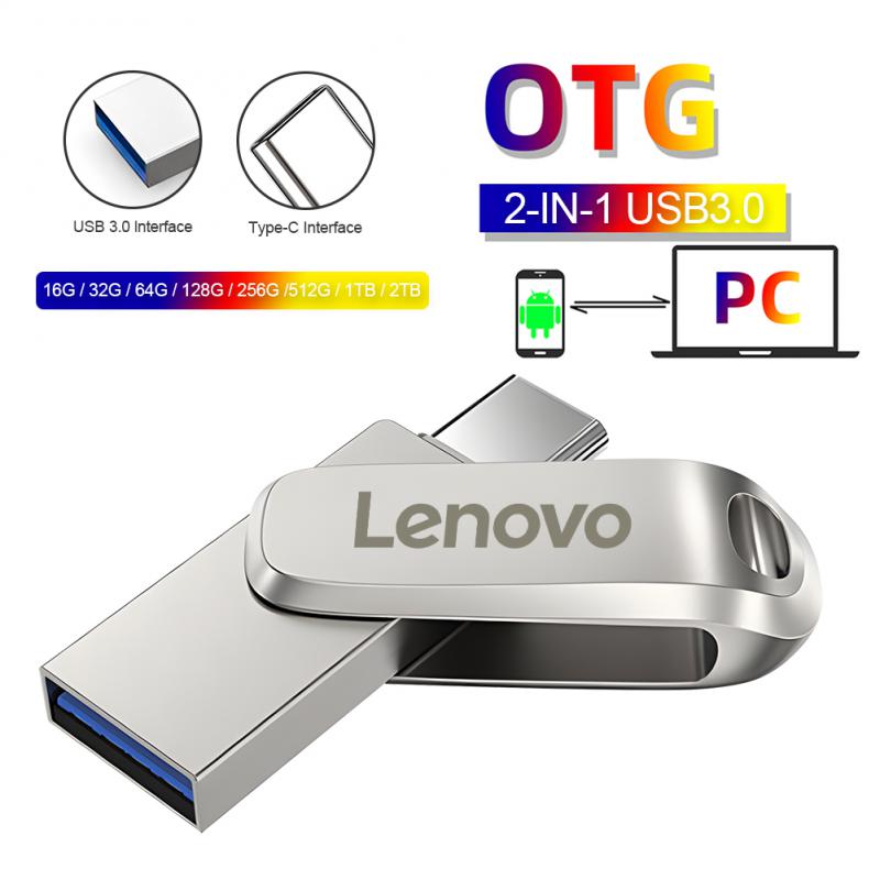 Upgraded Lenovo 2TB Pen Drive Metal USB 3.0 High Speed External Memory ...