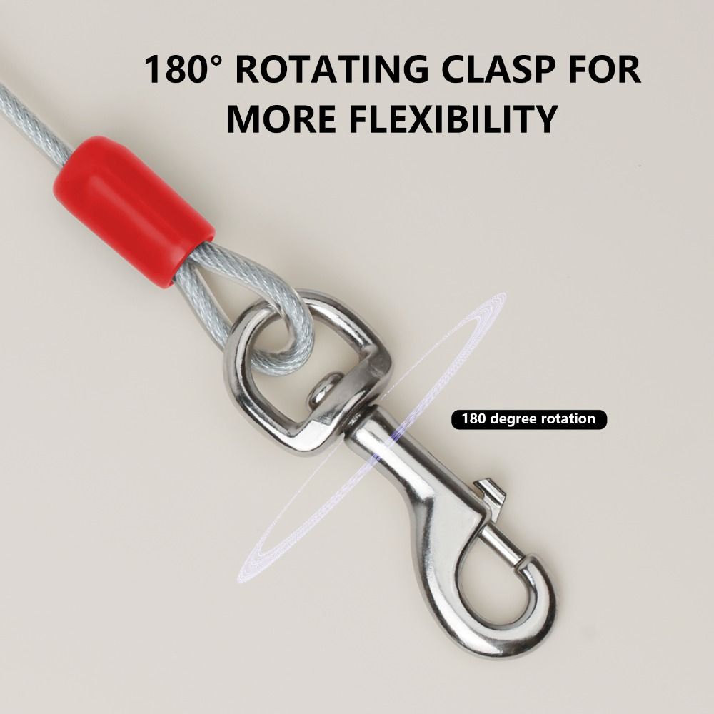 Dogs Accessories 3/5/10 Meter Dog Tie Out Cable Dual End Snap Hooks ...