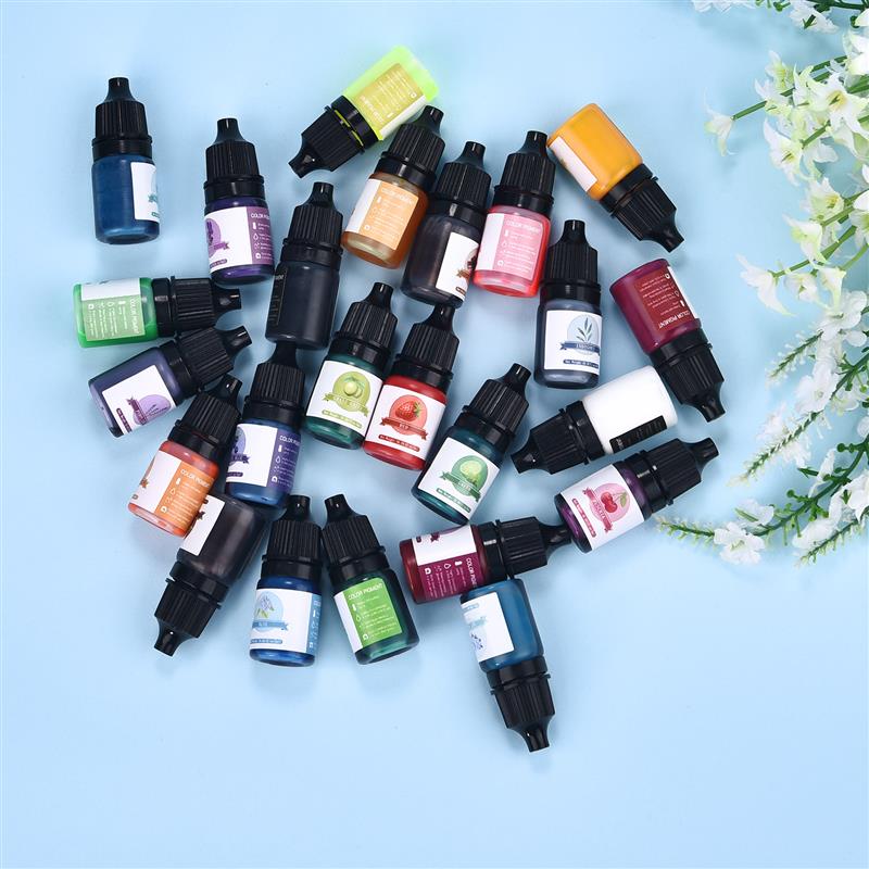 24 Colour Diy Epoxy Resin Pigment Kit Diffusion Candle Dyes Art Ink ...