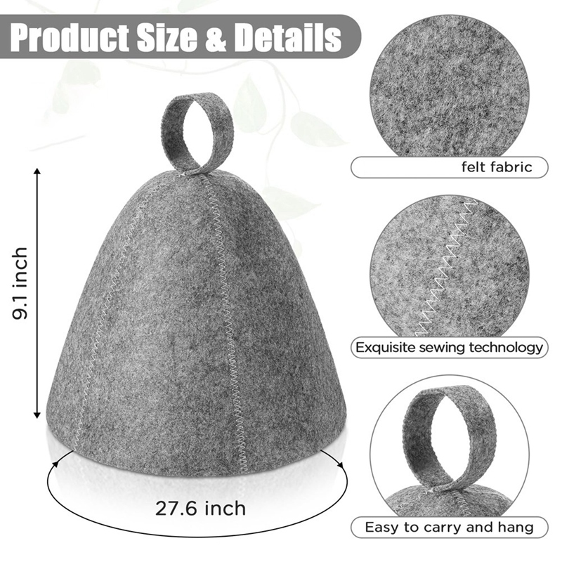 6Pcs Sauna Hat Felt Bath Hat Protection Absorbent Sauna Cap for Sauna ...