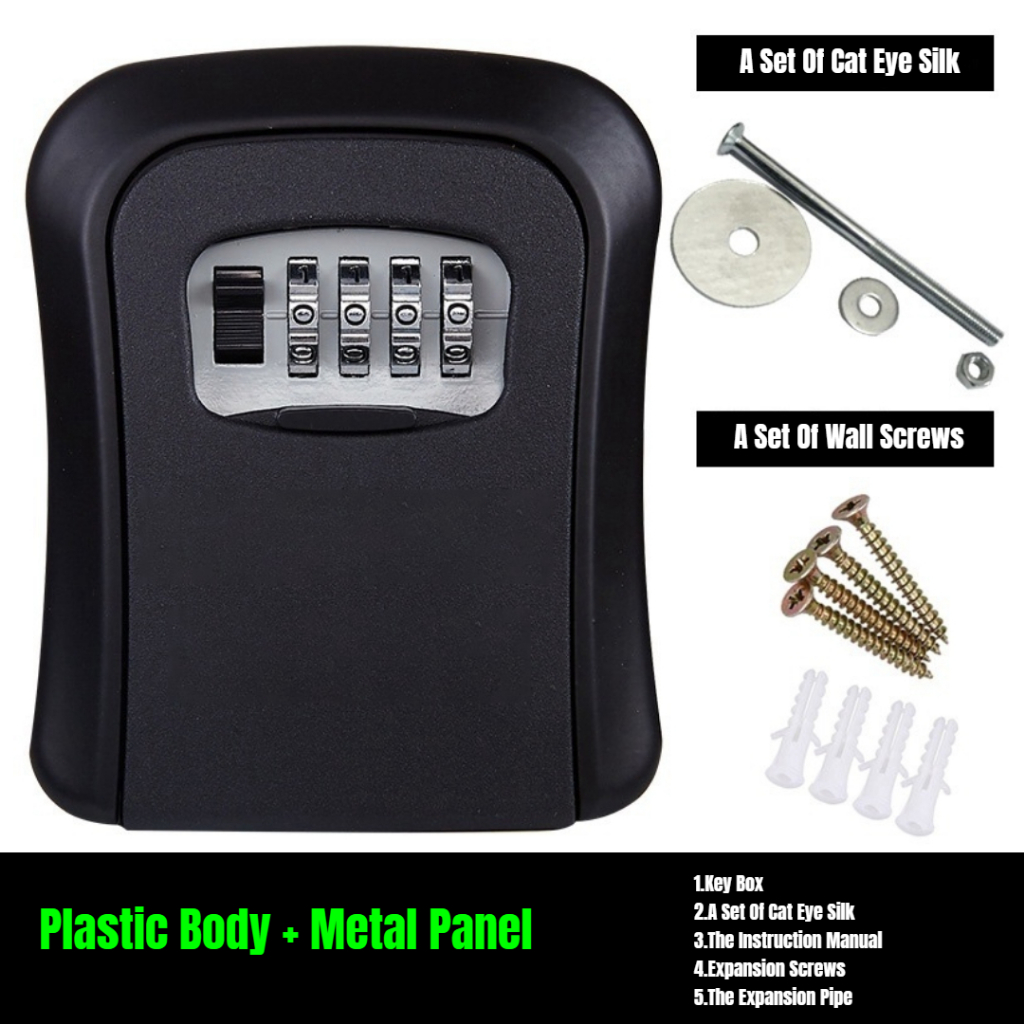 Wall Mounted Safe Key Box Portable Key Storage Lock Box Peti Kunci ...