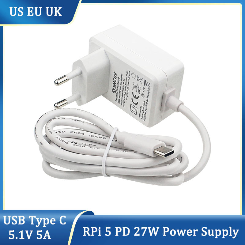 【Must-Have Style】 Raspberry Pi 5 5.1V 5A GaN PD 27W USB Type C Charger ...