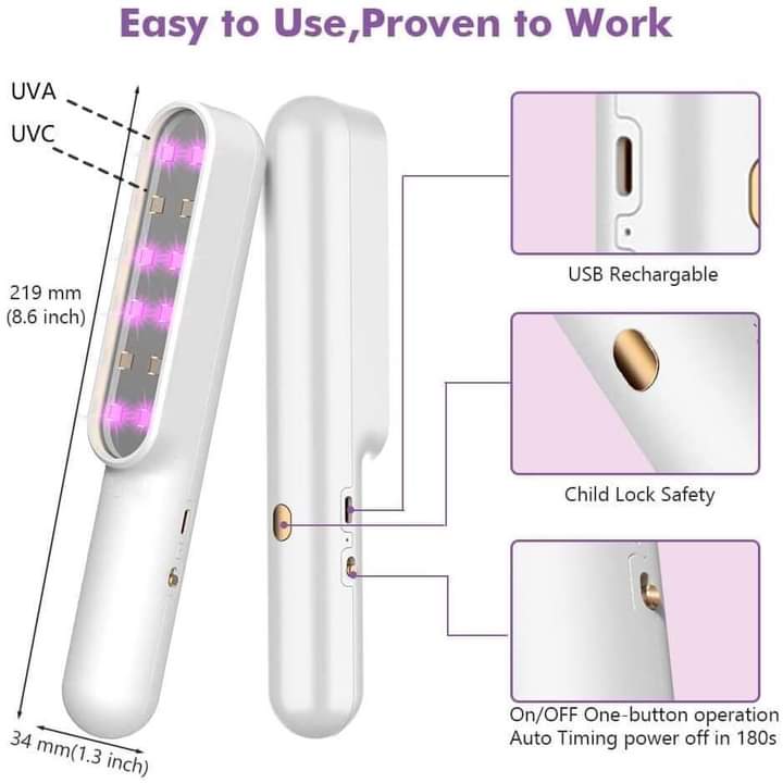 UV Lamp Portable Sterilizer Handheld Light Sterilizer, Phone Rapid ...