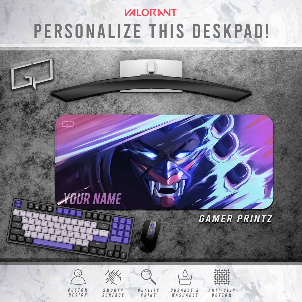 Customized Valorant YORU Gaming Desk Pad/ Mouse Pad by Gamer Printz ...