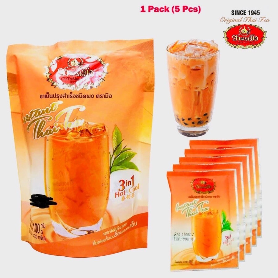 Cha Tra Mue 3 in 1 Instant Powdered Thai Tea Teh Manis Bubuk Thailand ...