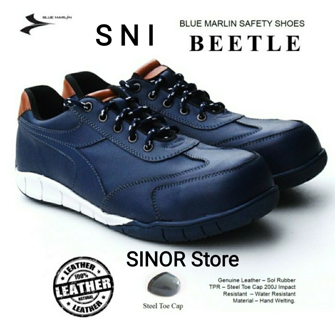 Sepatu Safety SNI ujung BESI Blue Marlin BEETLE Safety Shoes | Lazada ...