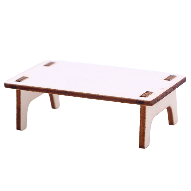 2Pcs 1:12 Dollhouse Miniature Table Splice Desk Stool Furniture Home ...