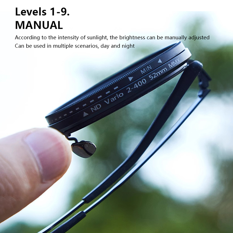 1-9 Gears Adjustable Sunglasses Rounded Polarized Glasses With ND ...