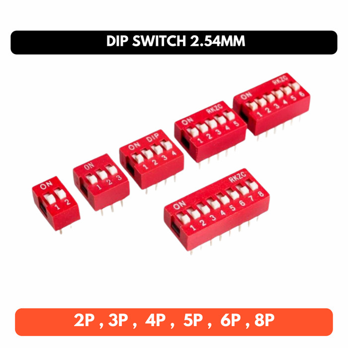 DIP Switch Toggle 2P 3P 4P 5P 6P 8P 2 3 4 5 6 8 P Pin 2.54mm 2.54 mm ...