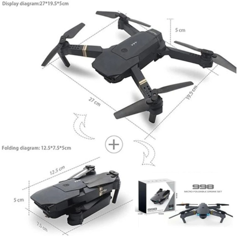 Foldable 998 Pro Drone with Dual Camera - Mini Drone for Capturing ...